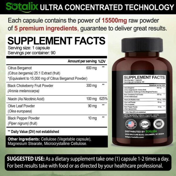 Premium Citrus Bergamot 15500 Mg Organic Cholesterol Supplement With
